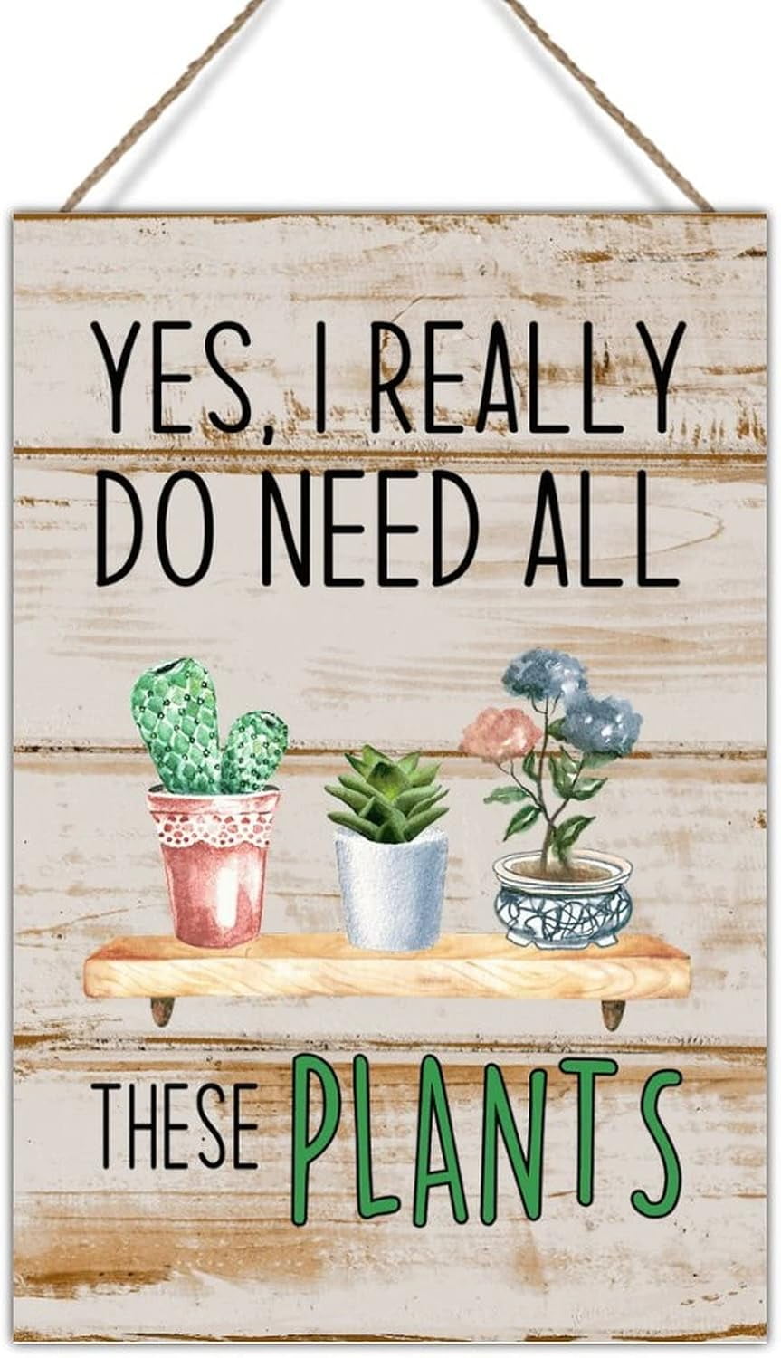 Wood Sign 8x12 Inch Plant Addict Wood Sign Wall Decor Garden Succulent ...