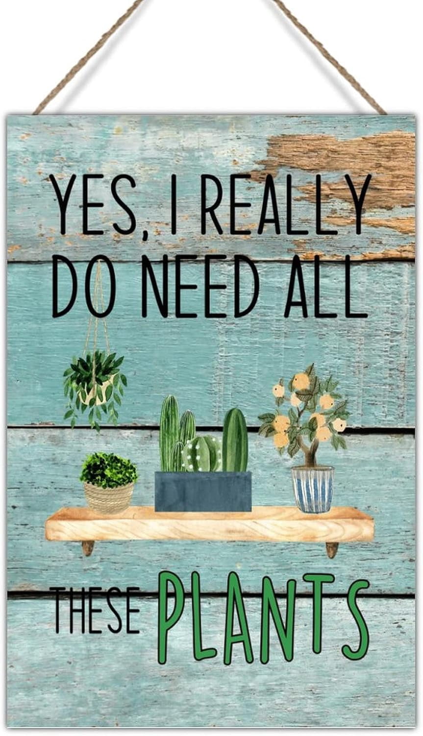 Wood Sign 8x12 Inch Plant Enthusiasts Wood Wall Art Sign Houseplant ...
