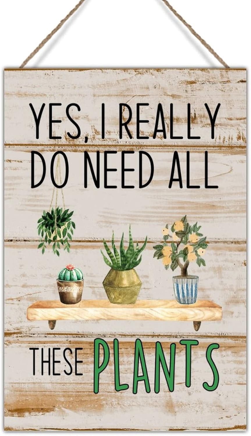 Wood Sign 8x12 Inch Plant Lady Wood Wall Decor Sign Cactus Lover Signs ...
