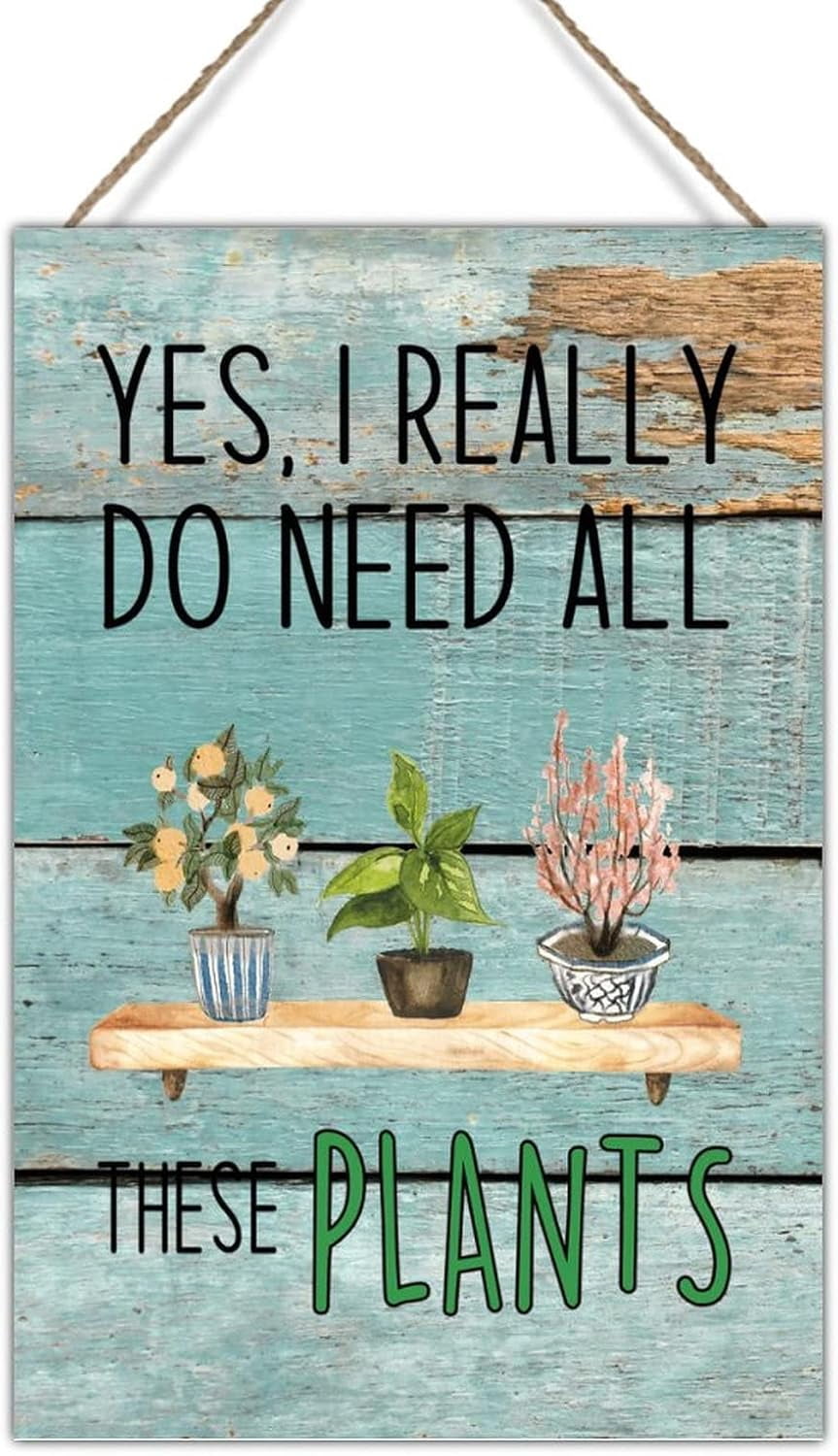 Wood Sign 8x12 Inch Plant Lovers Wood Wall Sign Garden Succulent Plant ...