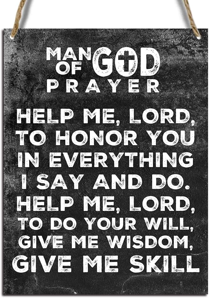 Wood Sign 8x12 Inch Religious Hanging Sign The Man Of God Prayer ...