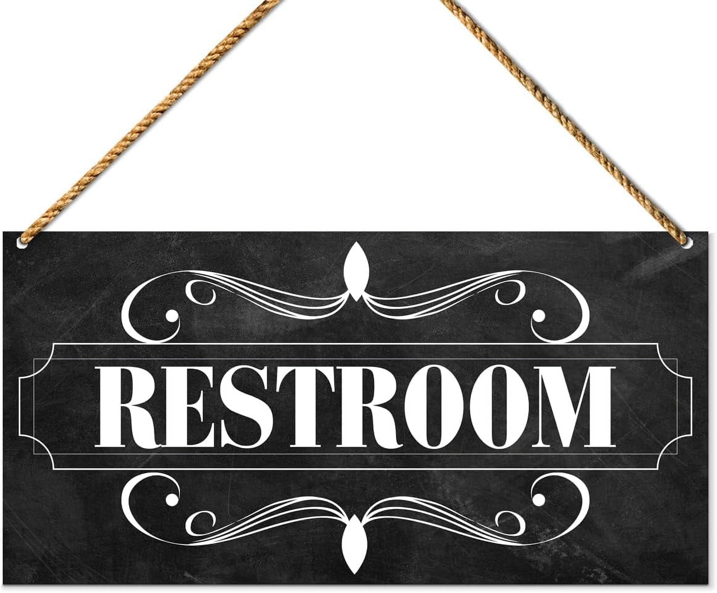 Wood Sign 6x12 Inch Restroom Wood Sign Decor Restroom Sign For Home ...