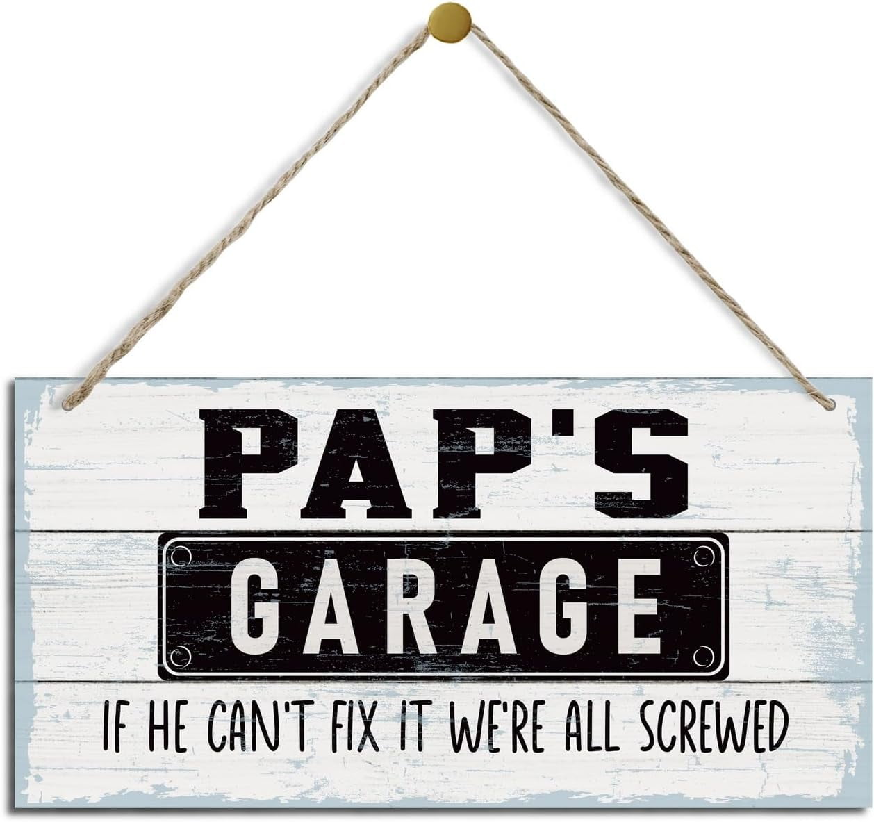 Wood Sign 6x12 Inch Rustic Decor Sign Vintage Style Pap'S Garage Decor ...