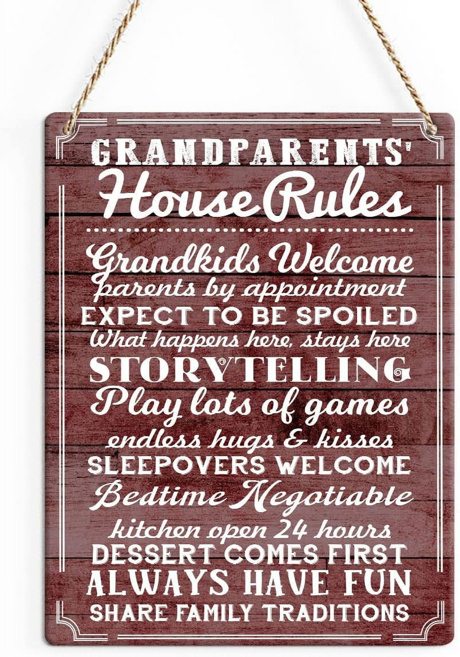 Wood Sign 8x12 Inch Rustic Grandparents' House Wood Decor Sign ...