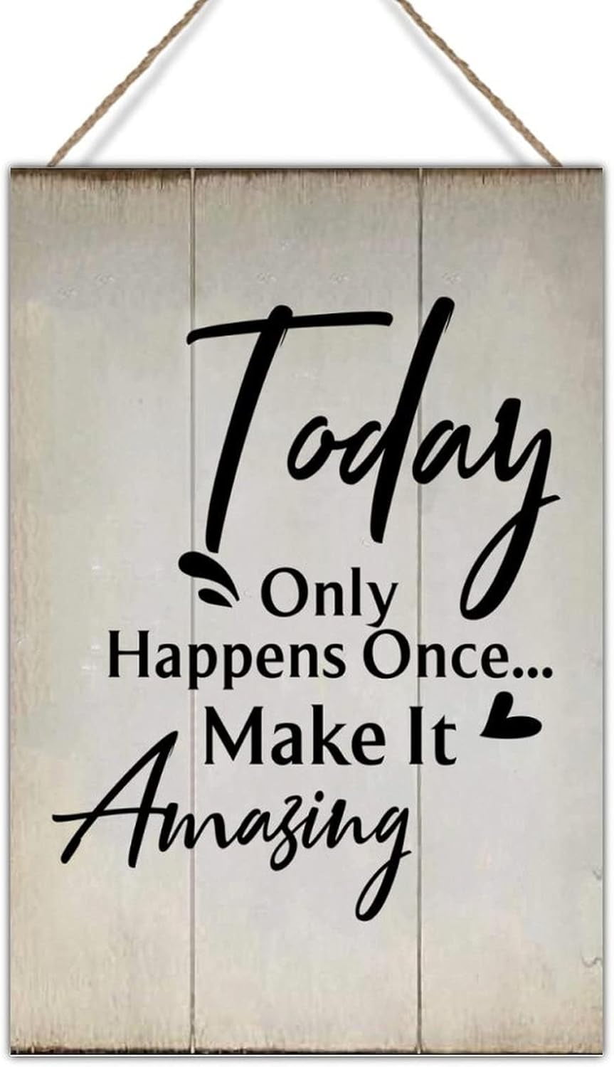 Wood Sign 8x12 Inch Rustic Wall Art Decor Sign Bible Verse Motivational ...