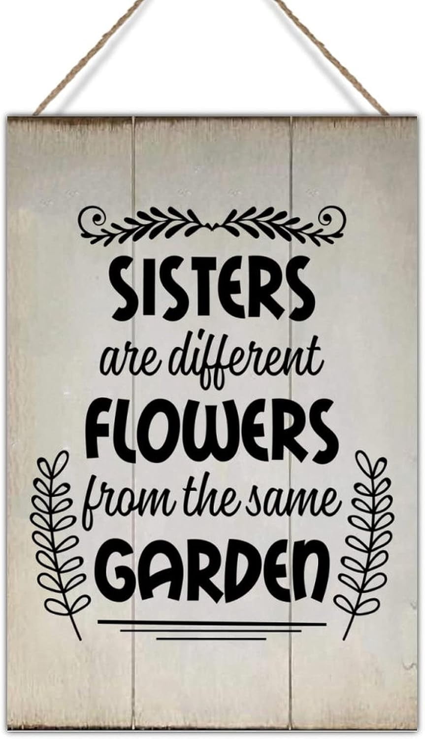 Wood Sign 8x12 Inch Rustic Wood Plaque Art Sign Sisters Are Different ...
