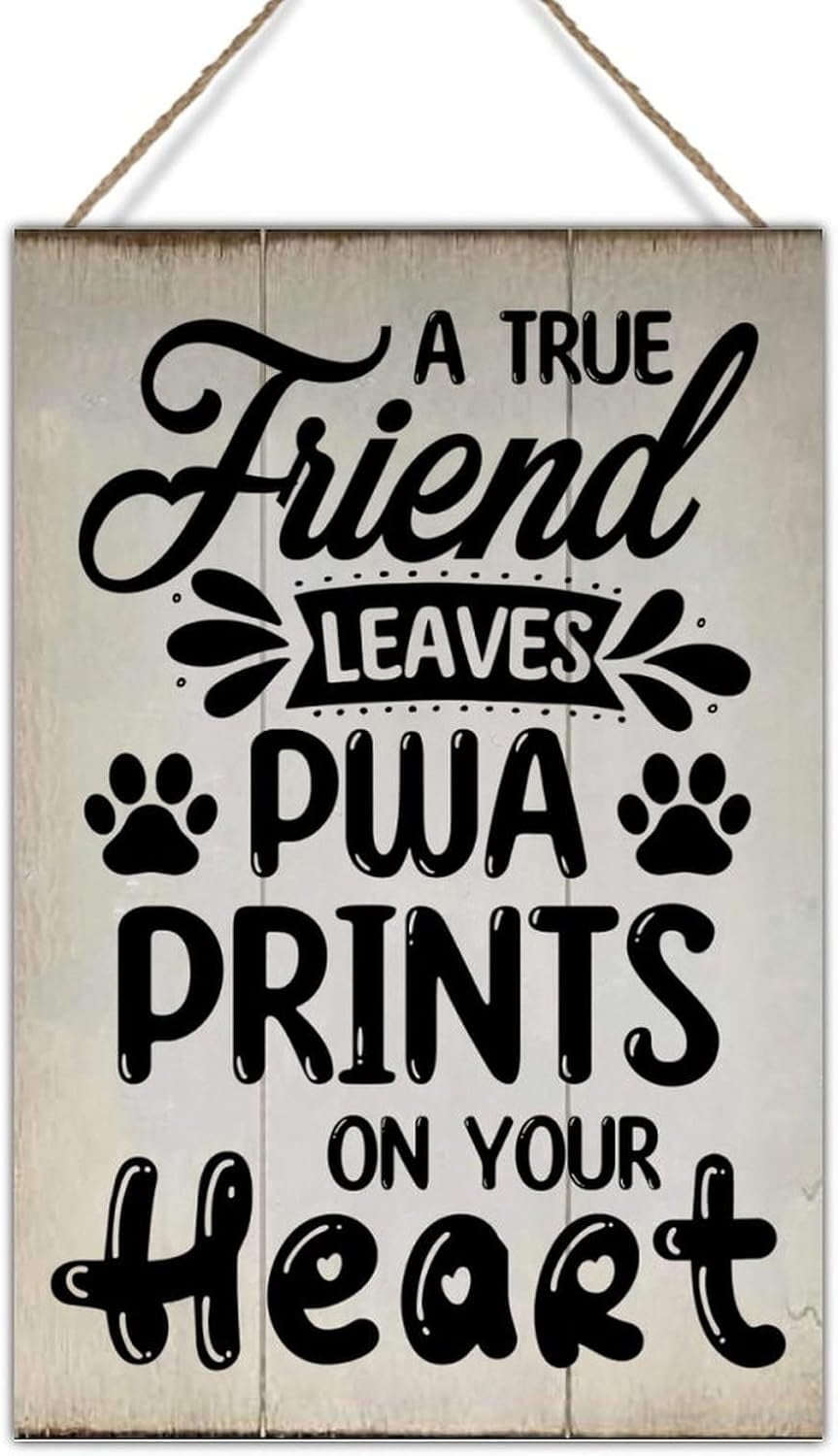 Wood Sign 8x12 Inch Rustic Wood Plaque Art Sign A True Friend Leaves ...
