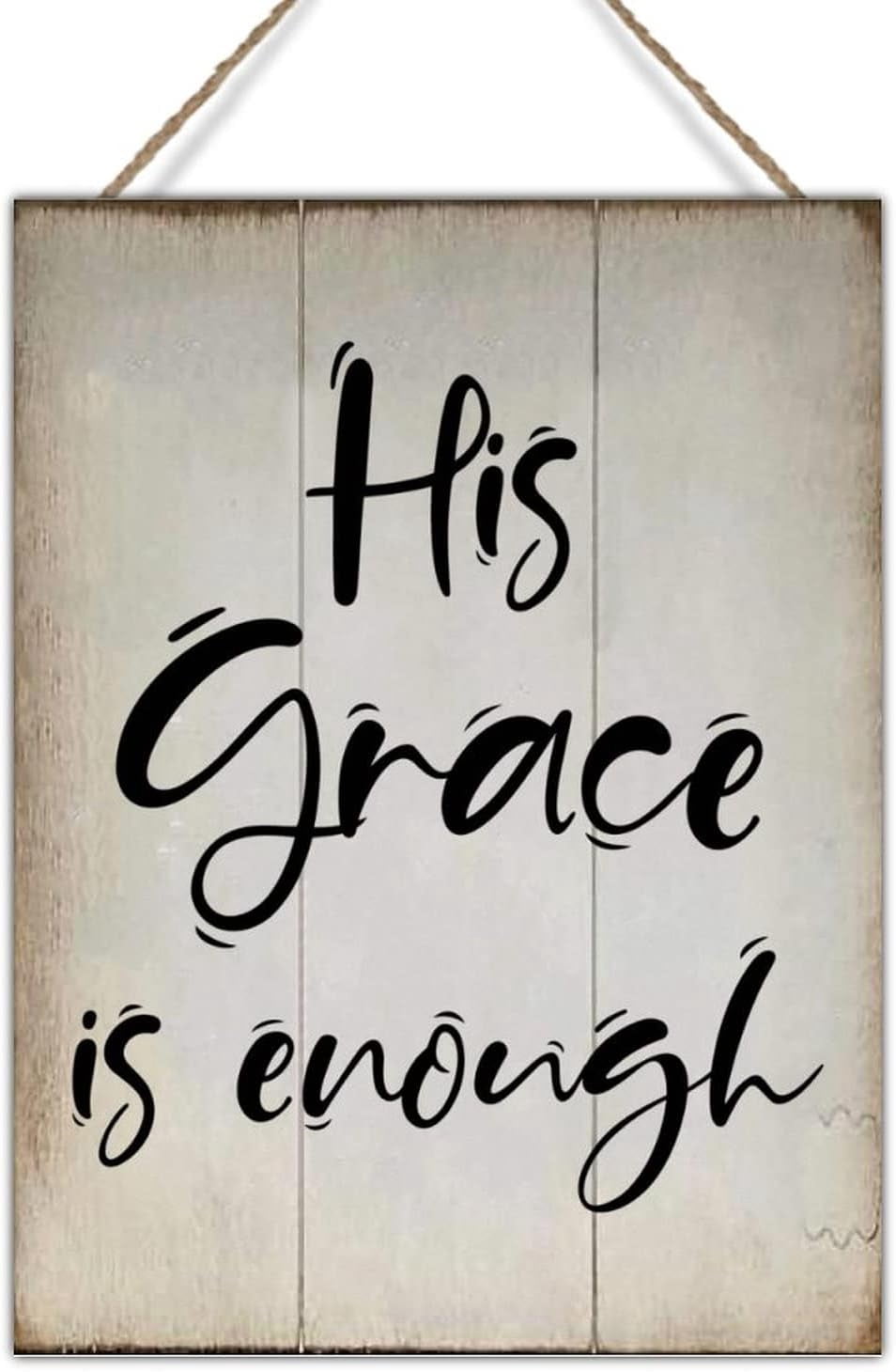 Wood Sign 8x12 Inch Rustic Wood Wall Decor Sign His Grace Is Enough ...