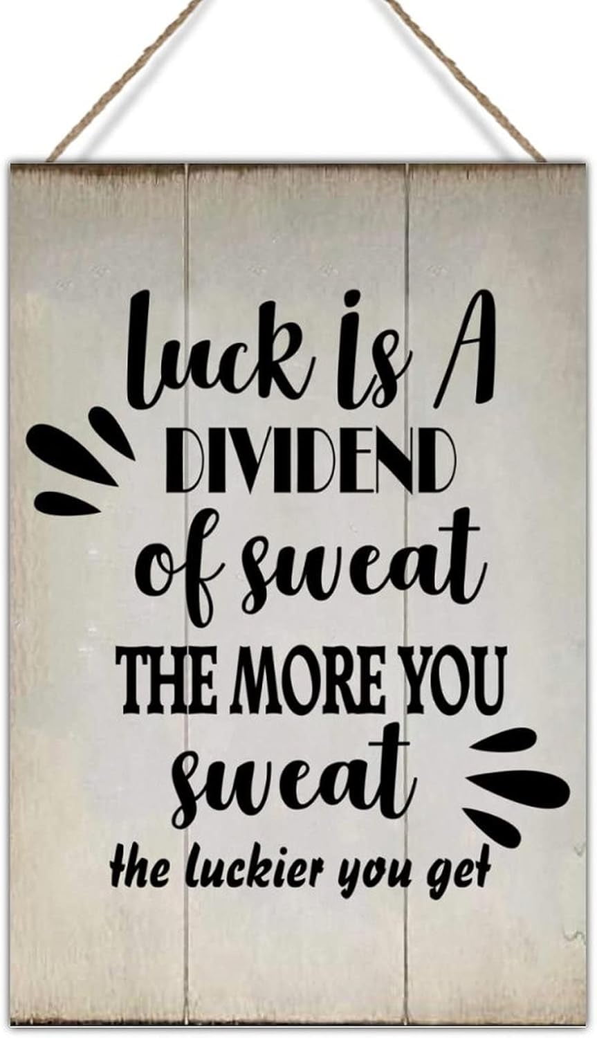 Wood Sign 8x12 Inch Rustic Wood Wall Decor Sign Luck Is A Dividend Of ...