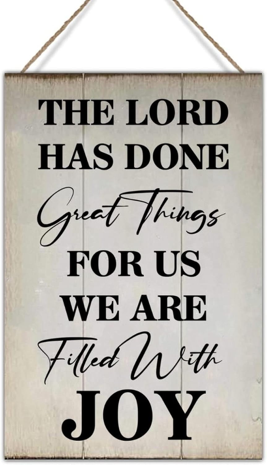 Wood Sign 8x12 Inch Rustic Wood Wall Plaque Bible Verse Religious Jesus ...