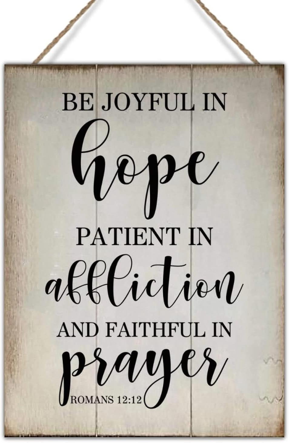 Wood Sign 8x12 Inch Rustic Wood Wall Sign Inspirational Saying Bible ...
