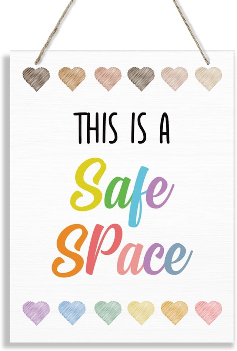 Wood Sign 8x12 Inch This Is A Safe Space Sign Therapy Room Door Sign ...