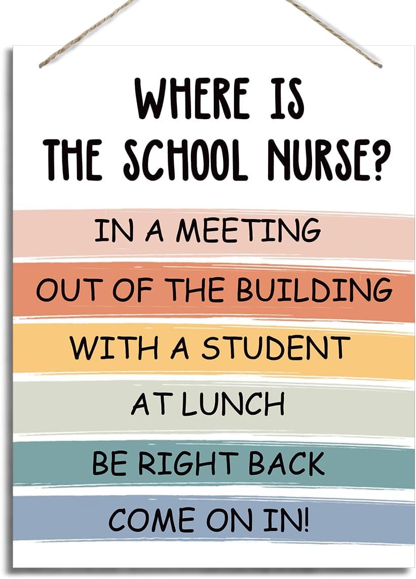 Wood Sign 8x12 Inch School Nurse Sign School Nurse Door Sign Decorative ...