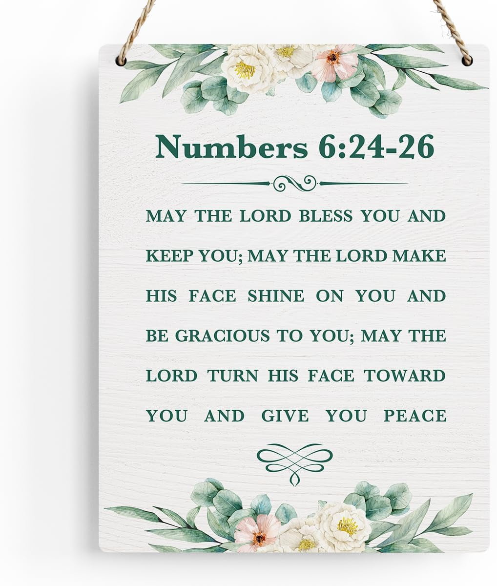 Wood Sign 8x12 Inch Scripture Wall Art Bible Verses Numbers 624 26 ...