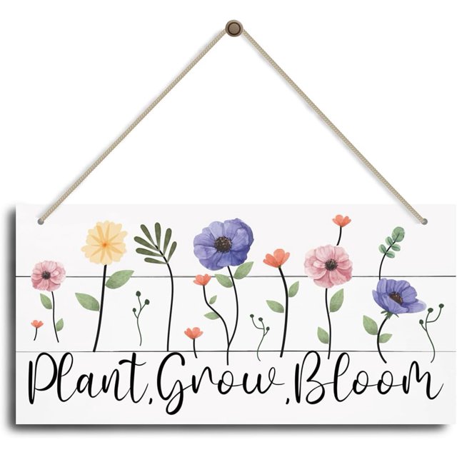 Wood Sign 6x12 Inch Simply Said Plant Grow Bloom Wood Sign Hanging Wood ...