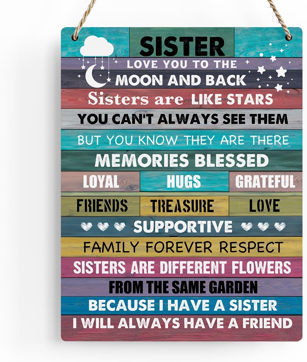 Wood Sign 8x12 Inch Sister Gifts Sister Gifts From Sister To My Sister ...