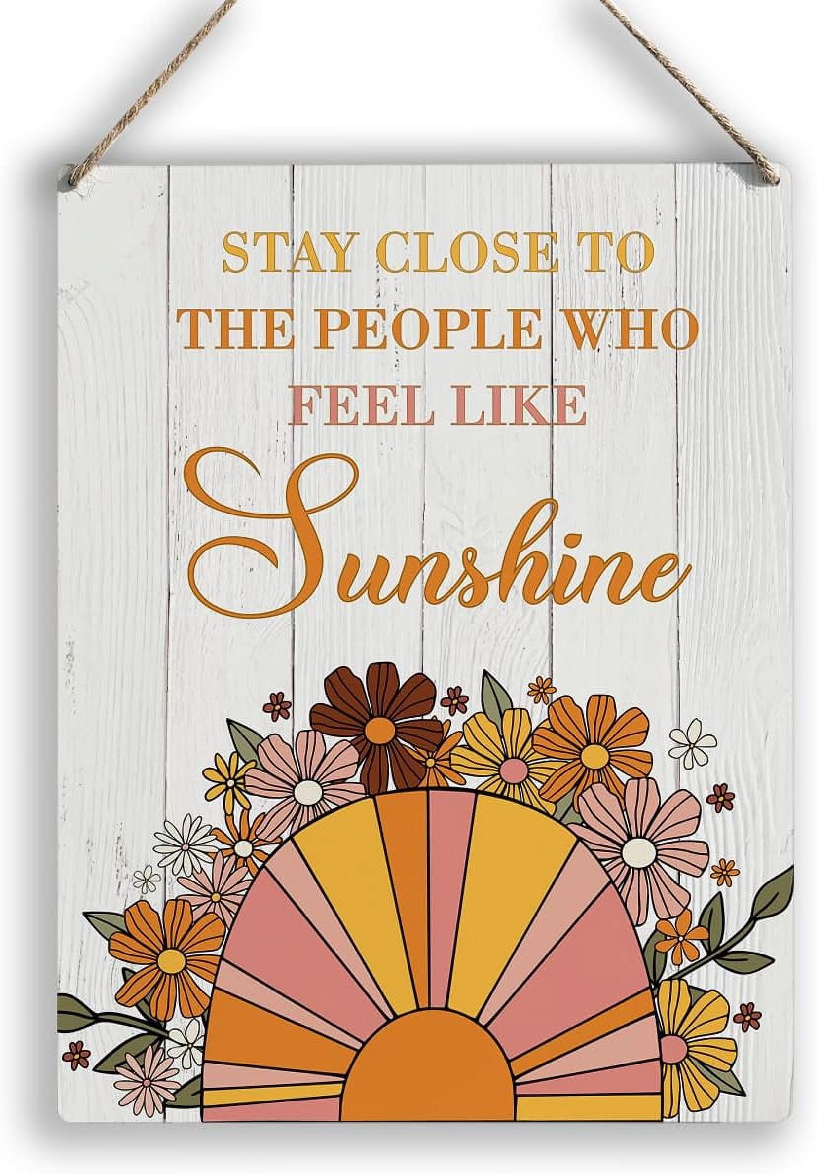 Wood Sign 8x12 Inch Sunflower Sunshine Wooden Rustic Signs Home Wall ...