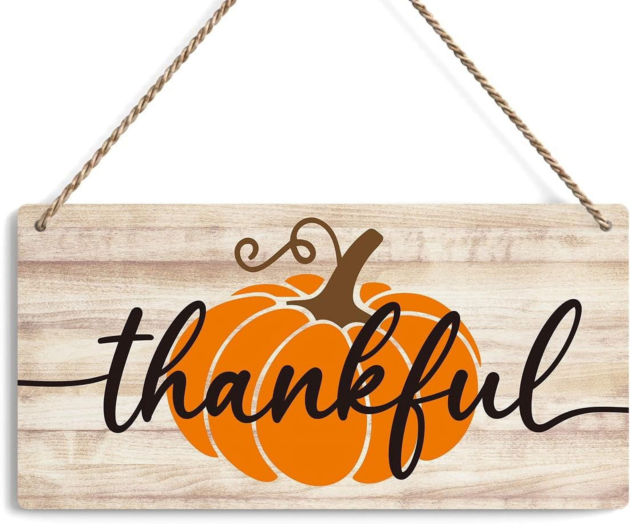 Wood Sign 6x12 Inch Thankful Autumn Pumpkin Wood Sign Decoration Fall ...
