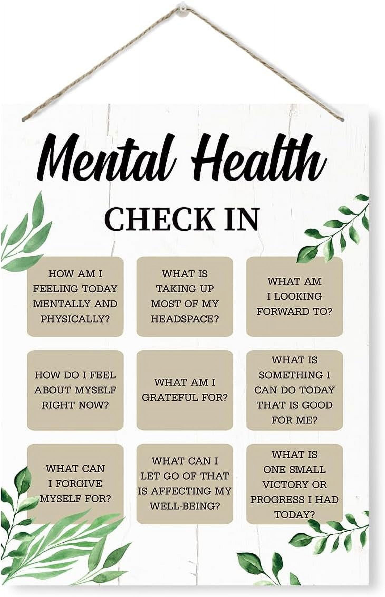 Wood Sign 8x12 Inch Therapy Office Decor Mental Health Wooden Hanging ...