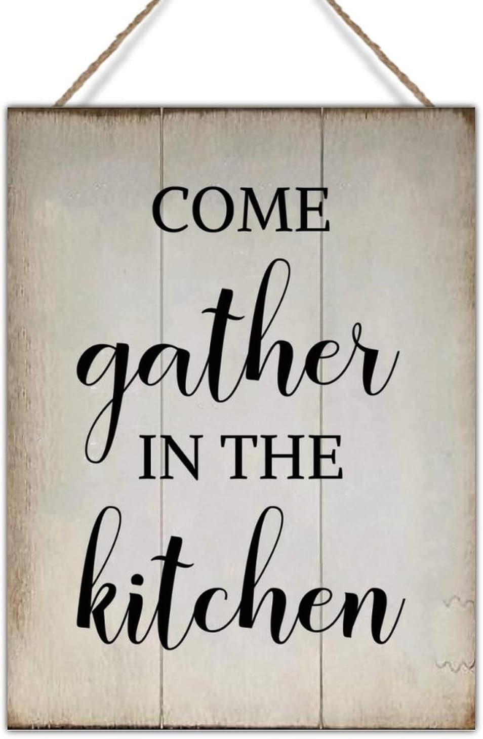 Wood Sign 8x12 Inch Vintage Wood Sign Come Gather In The Kitchen Wooden ...