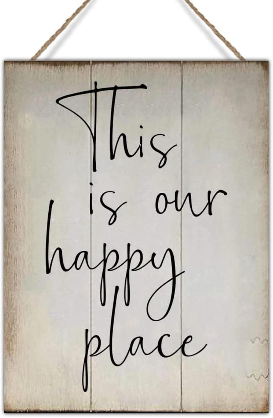 Wood Sign 8x12 Inch Vintage Wood Sign This Is Our Happy Place Wood Wall ...