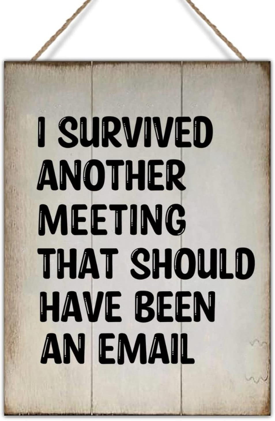 Wood Sign 8x12 Inch Vintage Wood Sign I Survived Another Meeting Wood ...