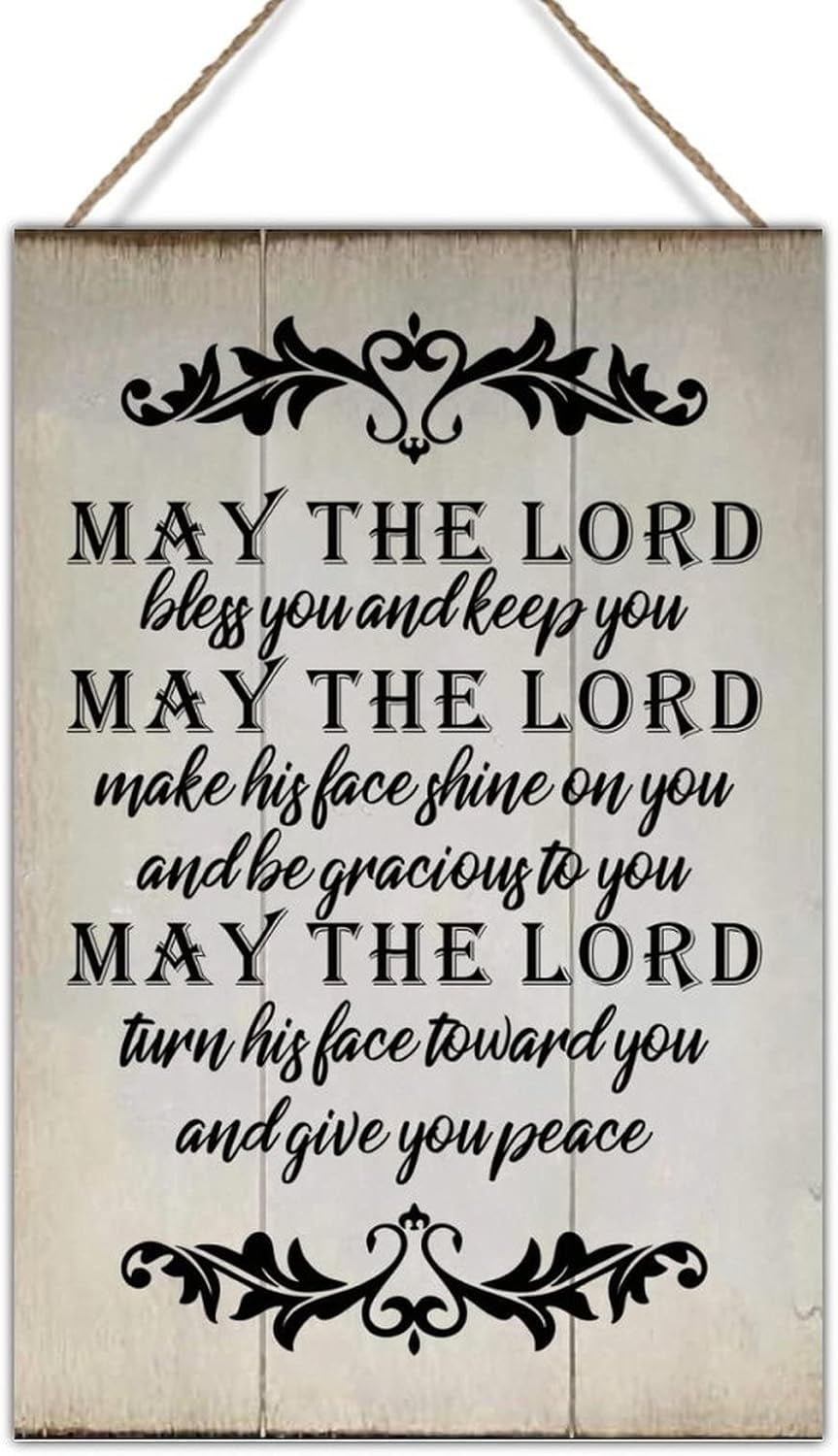 Wood Sign 8x12 Inch Vintage Wood Sign May The Lord Bless You And Keep ...