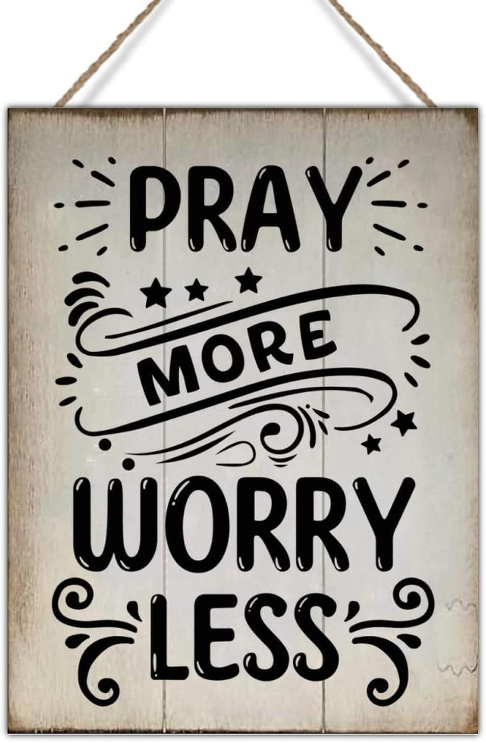 Wood Sign 8x12 Inch Vintage Wood Sign Pray More Worry Less Wood Wall ...