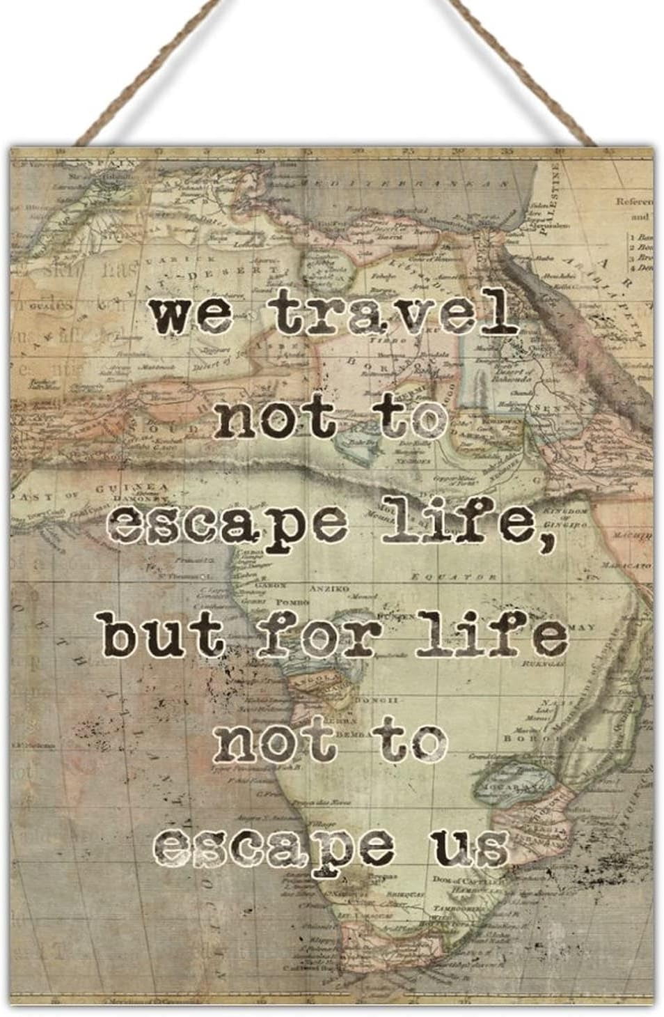 Wood Sign 8x12 Inch Wall Art Decor Sign Travel Theme Antique World Map ...