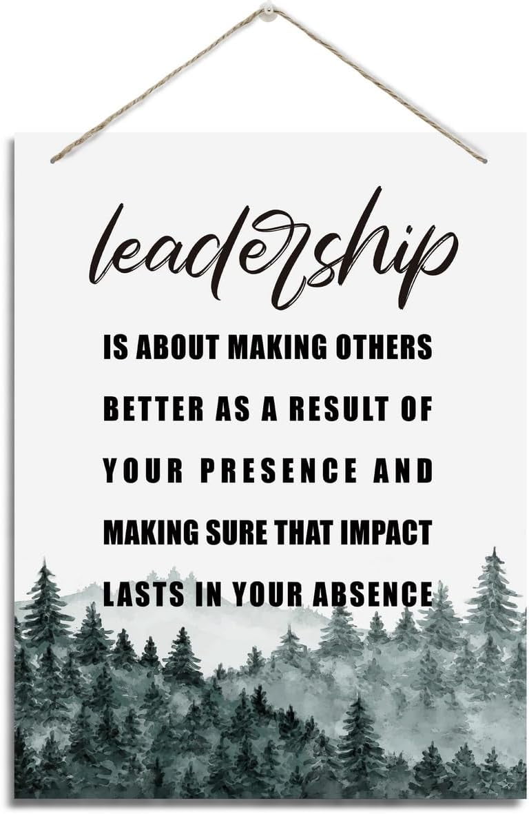 Wood Sign 8x12 Inch Wall Decor Decorative Hanging Wood Signs Leadership ...