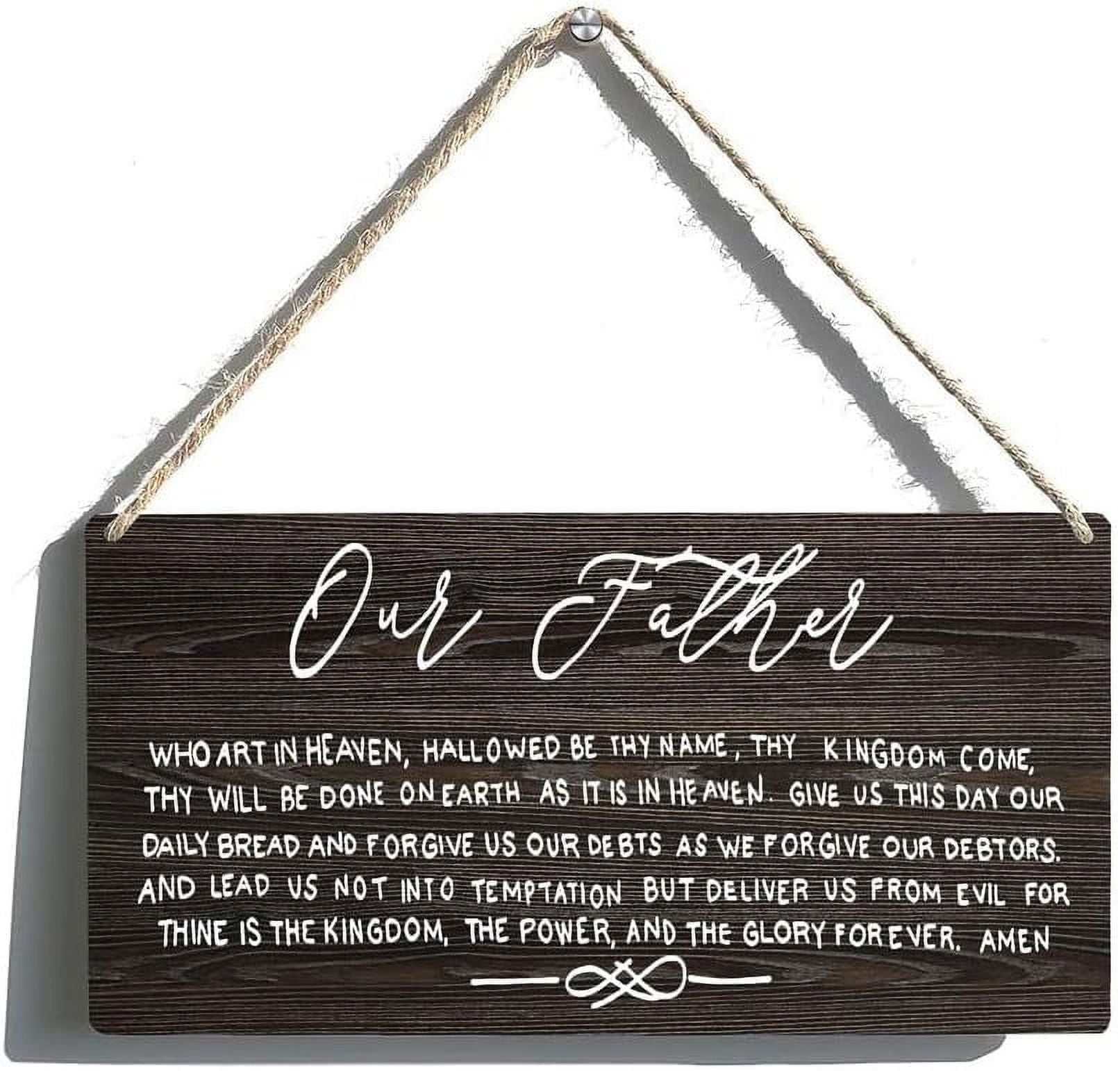 Wood Sign 6x12 Inch Wall Decor Wood Sign The Lord'S Prayer Sign Our ...