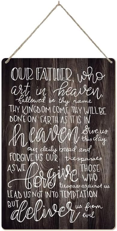 Wood Sign 8x12 Inch Wall Decor Wood Sign The Lord'S Prayer Sign Our ...