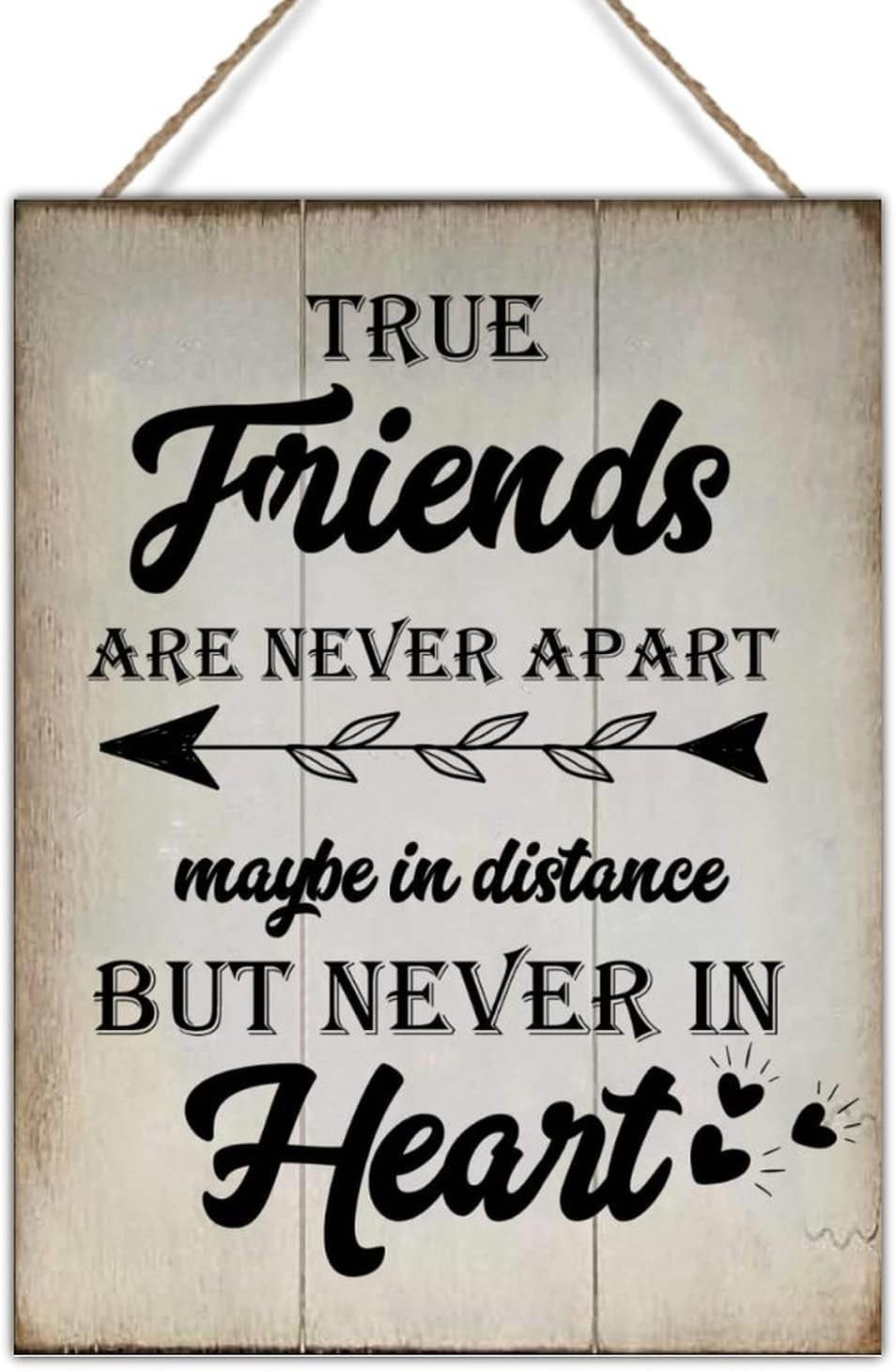 Wood Sign 8x12 Inch Wall Decor Wood Sign True Friends Are Never Apart ...