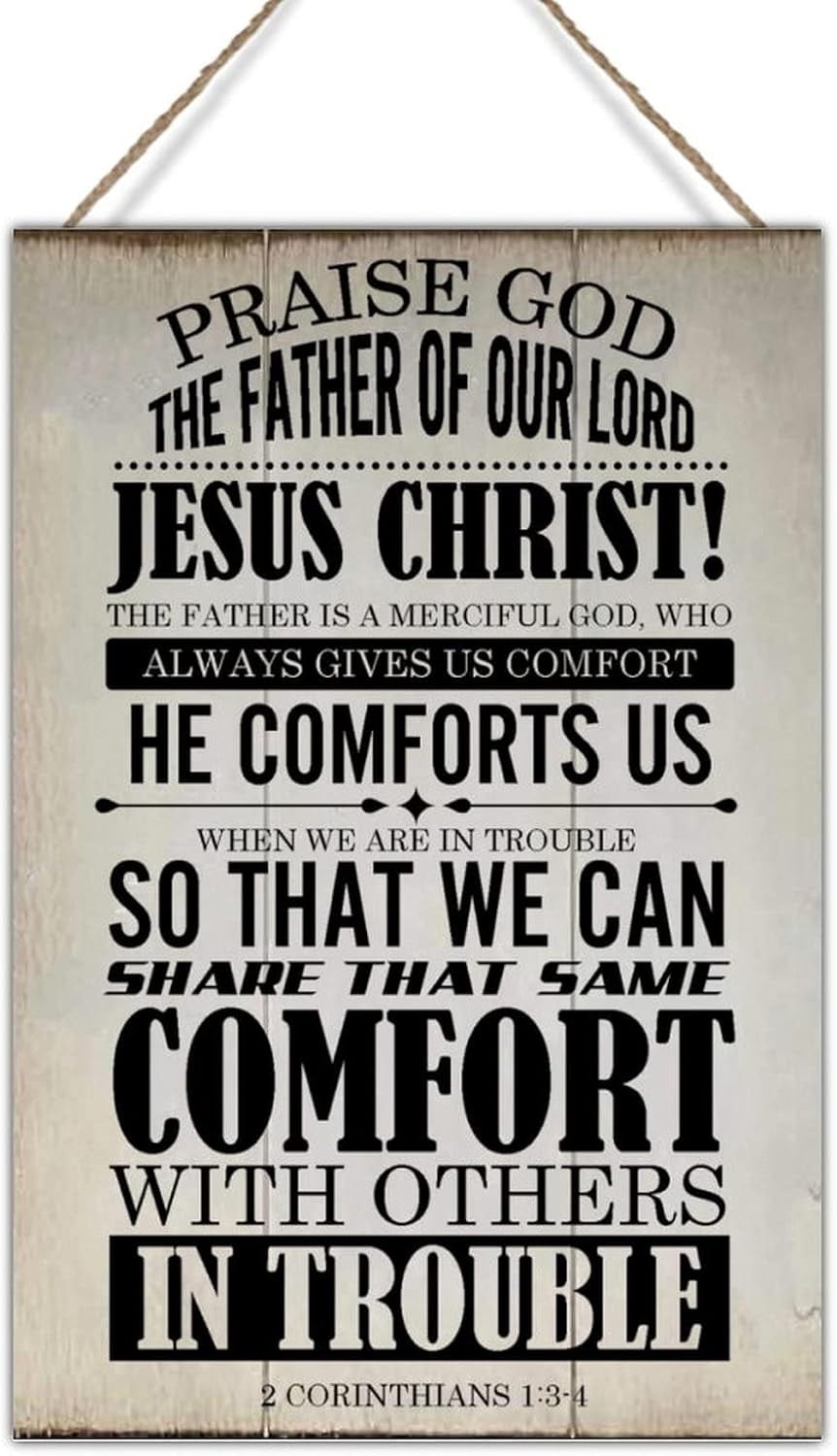 Wood Sign 8x12 Inch Wood Sign With Quotes Praise God The Father Of Our ...