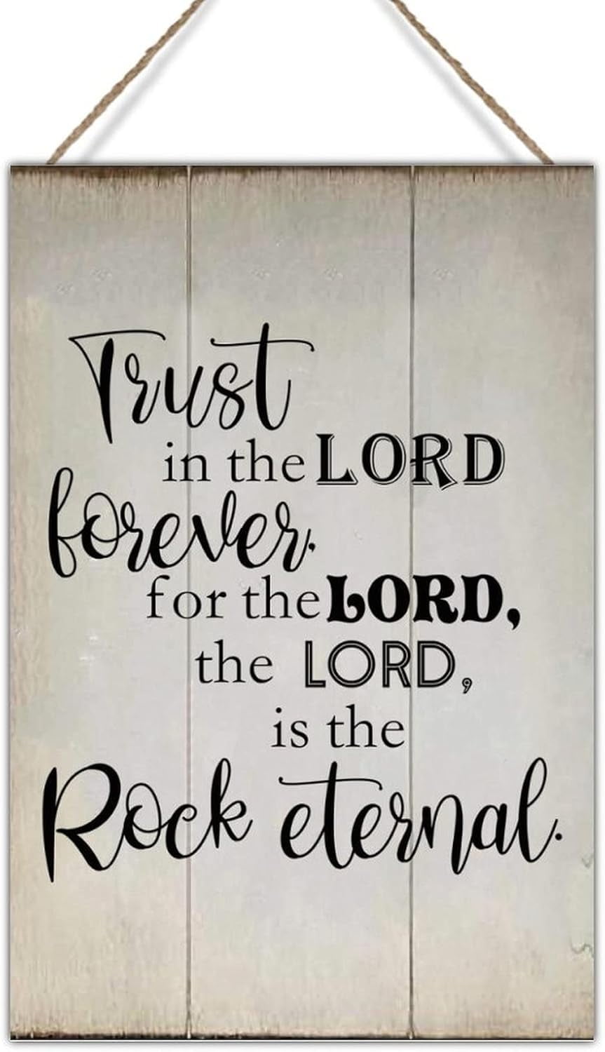 Wood Sign 8x12 Inch Wood Sign Wall Decor Trust In The Lord Forever For ...