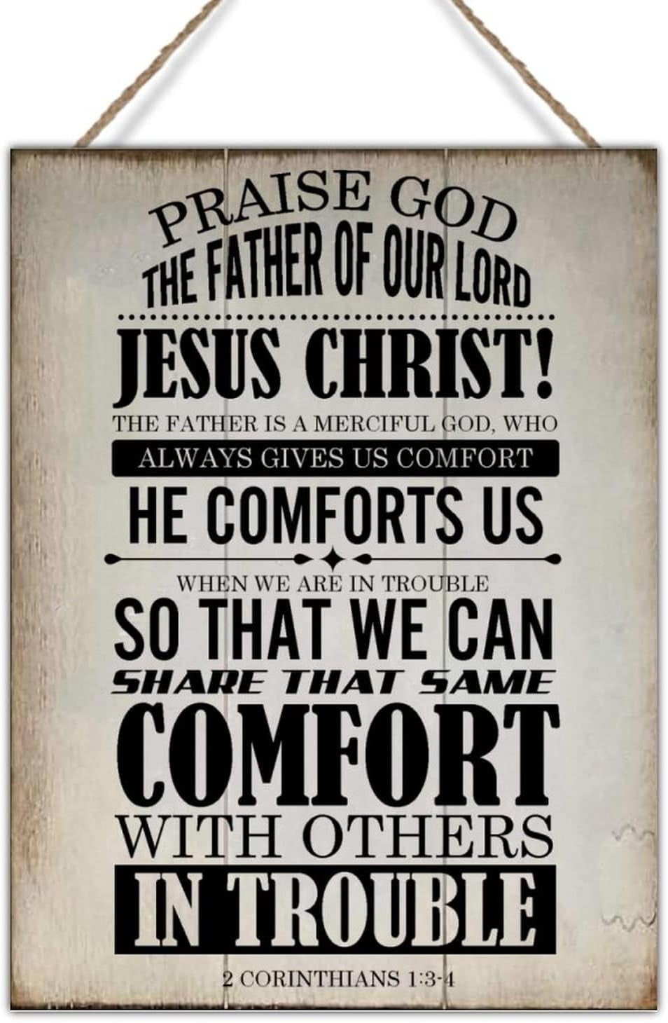 Wood Sign 8x12 Inch Wood Wall Art Plaque Praise God The Father Of Our ...