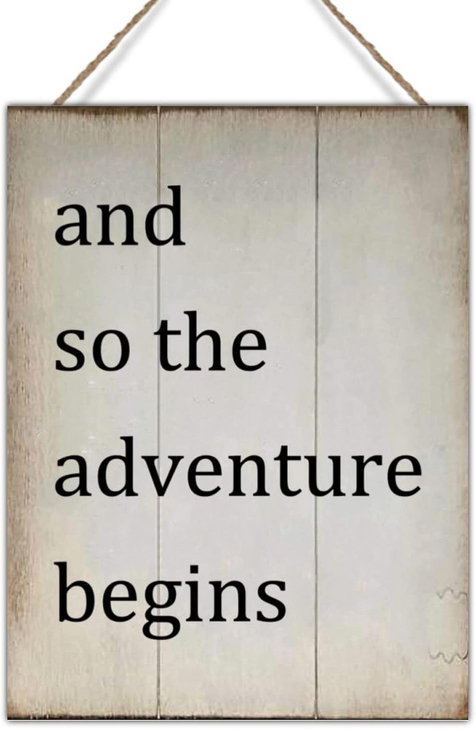 Wood Sign 8x12 Inch Wood Wall Plaque And So The Adventure Begins Sign ...