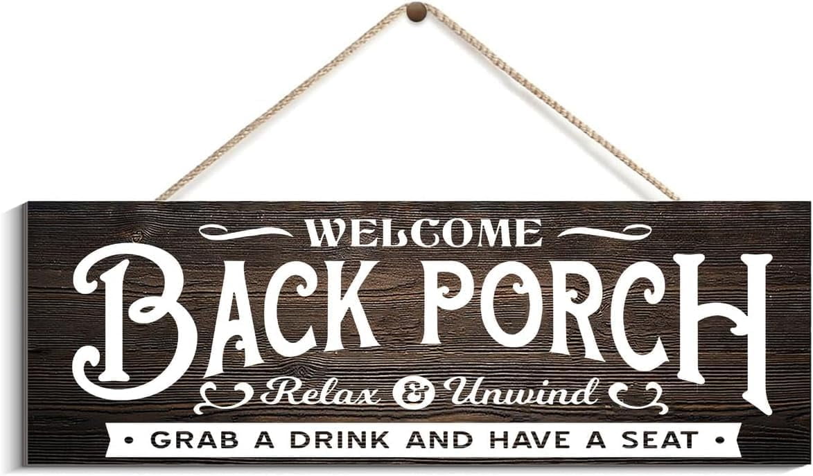 Wood Sign Back Porch Welcome Sign Back Porch Sign Relax For Farmhouse ...