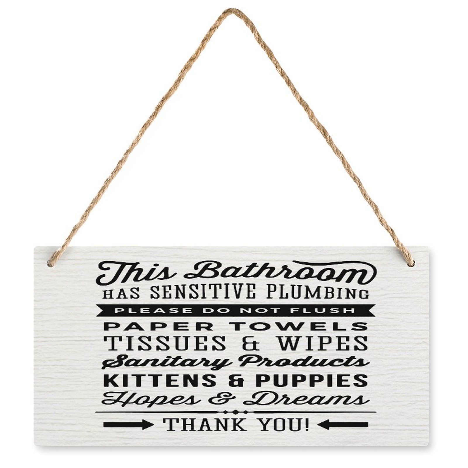 Wood Sign This Bathroom Has Sensitive Plumbing Do Not Flush Hopes ...