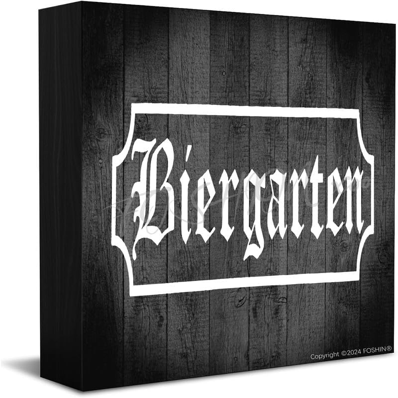 Wood Sign Biergarten Wall Welcome German Hanger Wooden Box Sign ...