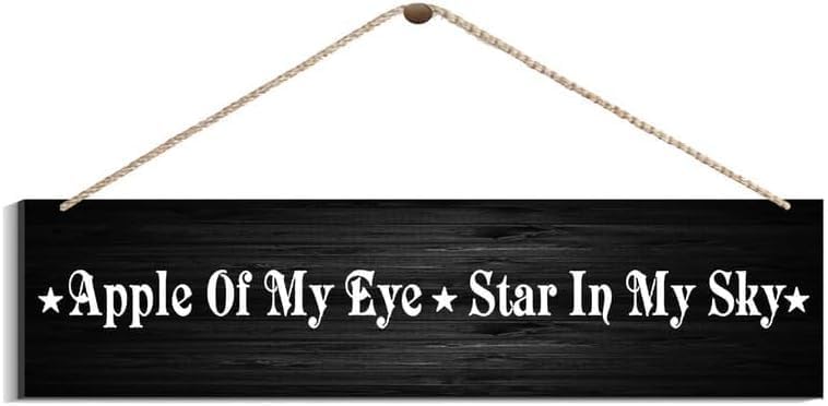 Wood Sign Board Apple Of My Eye Star In My Sky Farmhouse Wall Mount ...