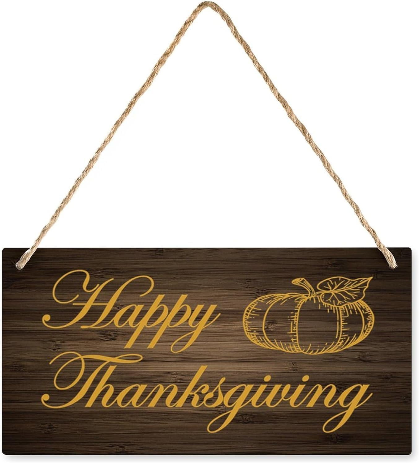 Wood Sign Board Happy Thanksgiving Wooden Hanging Sign Plaque Rustic ...