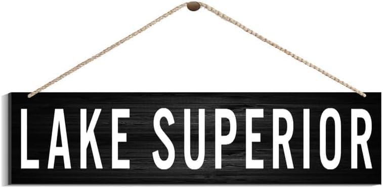 Wood Sign Board Outside Lake Superior Farmhouse Wall Mount Decoration ...