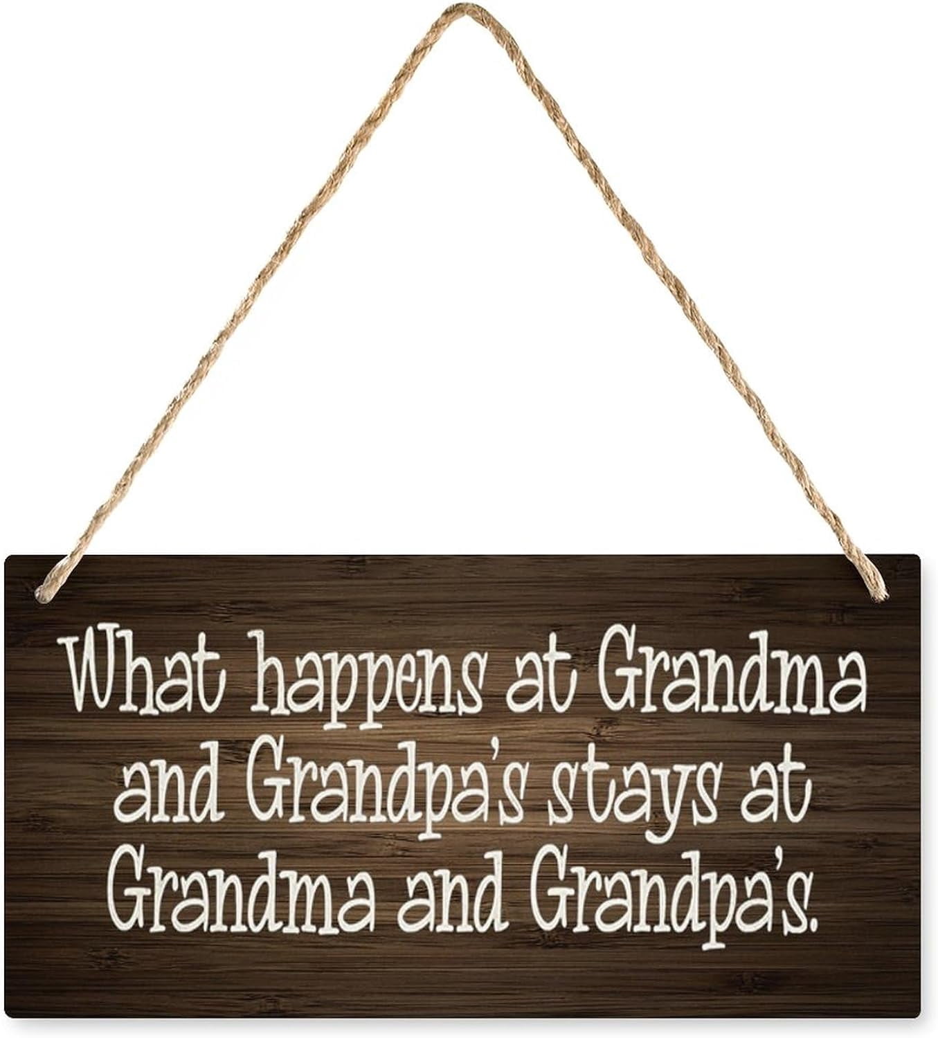 Wood Sign What Happens At Grandma And Grandpa's Stays At Grandma And ...