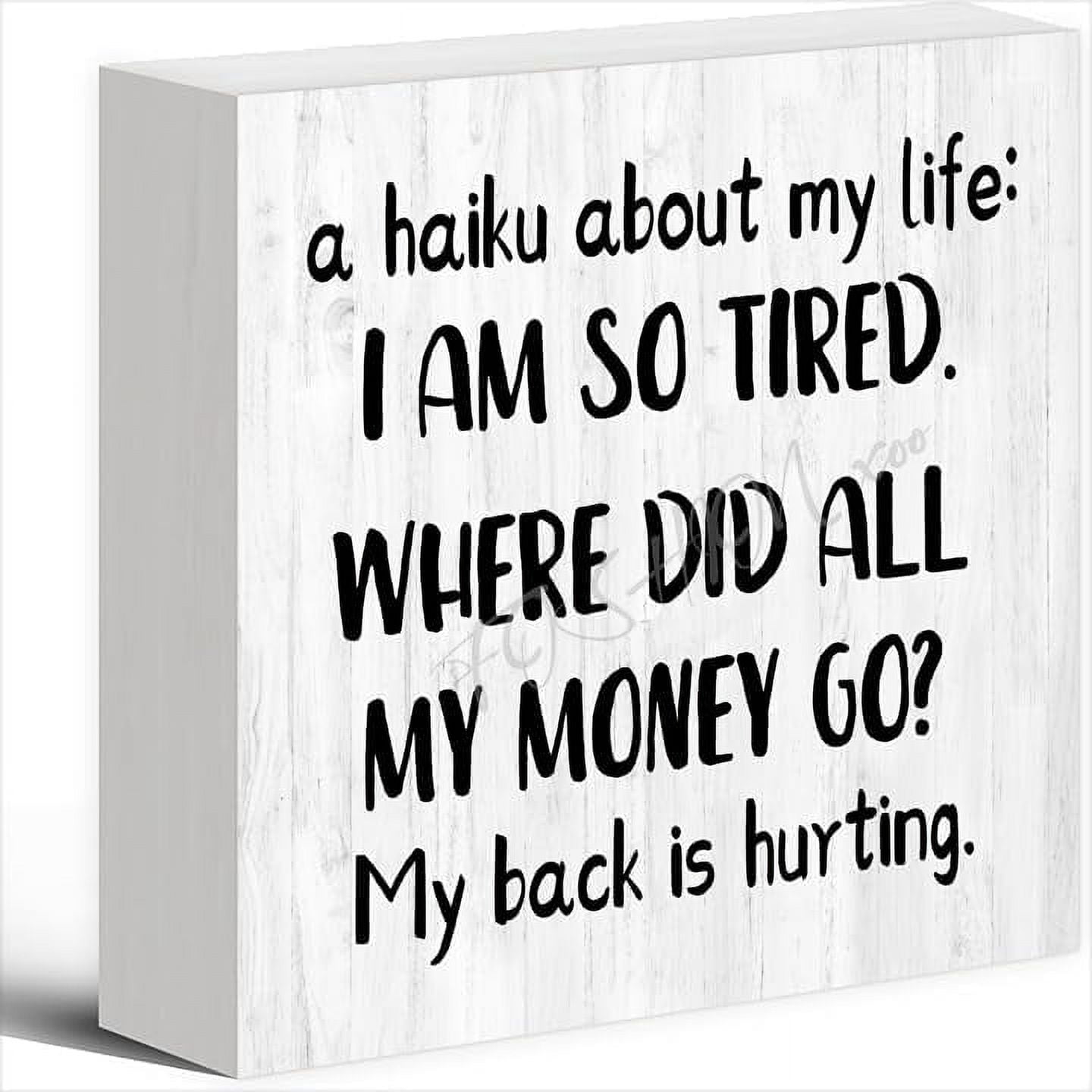 Wood Sign Life Haiku Quote Funny Signs Wood Box Sign For Home Office ...