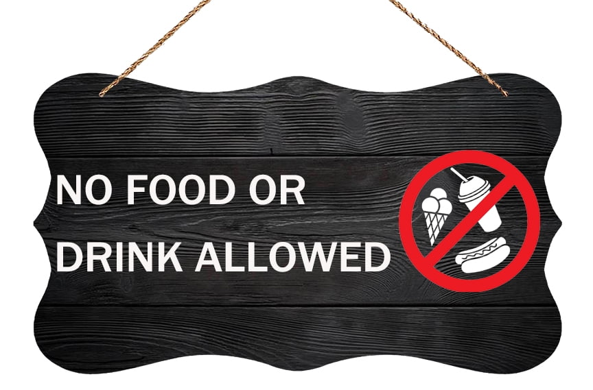 Wood Sign No Food Or Drink Allowed Wooden Sign Rustic Wood Wall ...