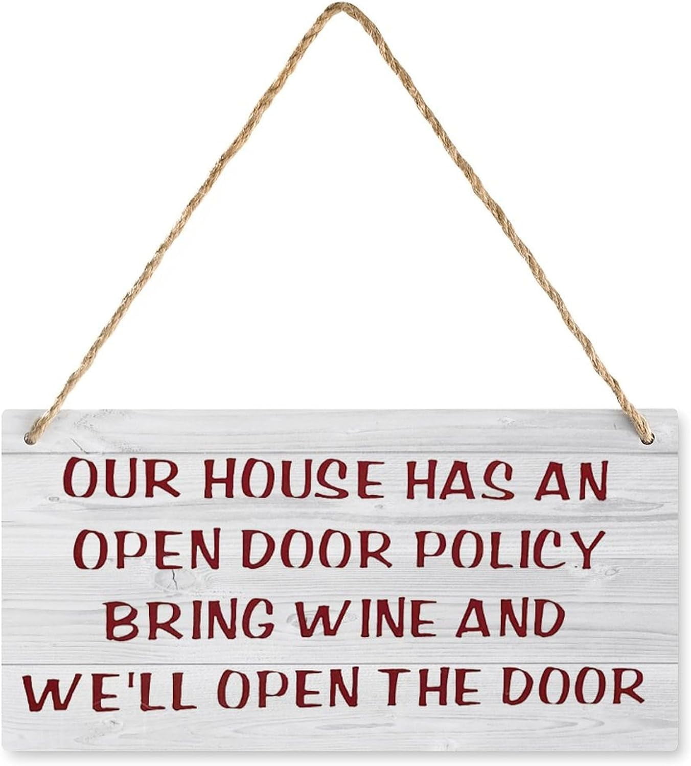 Wood Sign Our House Has An Open-Door Policy Bring Wine Wooden Sign For ...