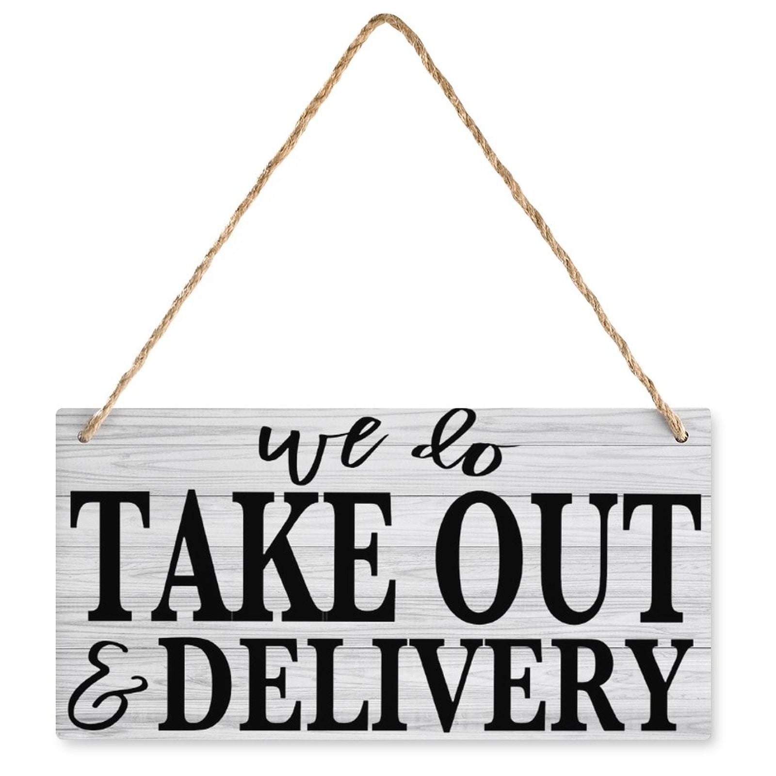 Wood Sign We Do Take Out And Delivery Sign Restaurant Cafe Diner ...