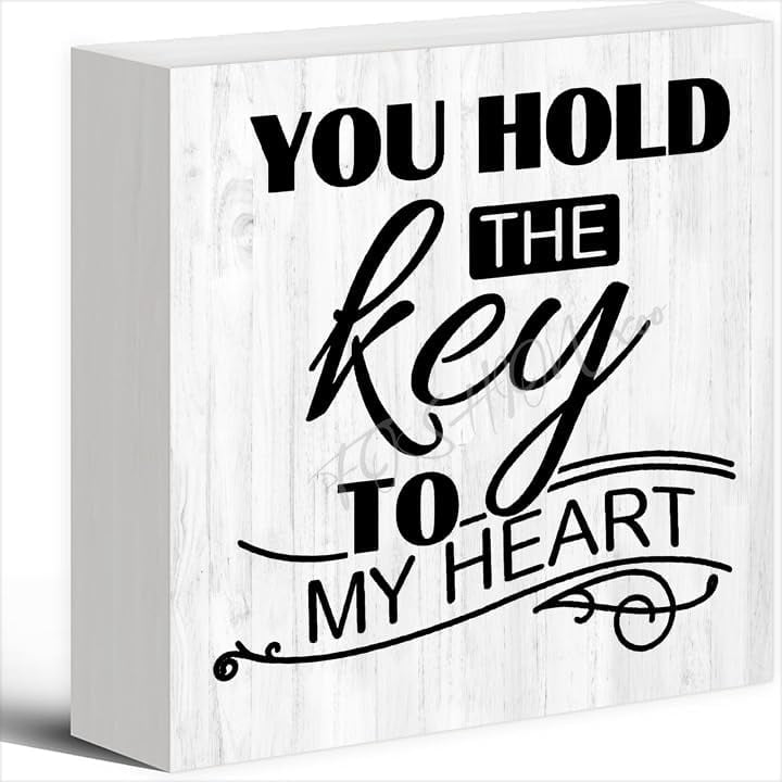 Wood Sign You Hold The Key To My Heart Sign Wooden Box Sign Farmhouse ...