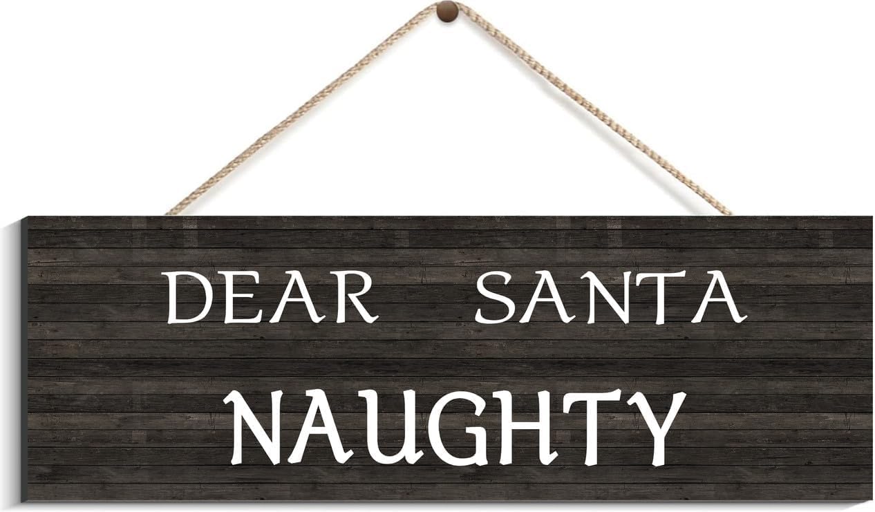 Wood Signs Home Decor Dear Santa Farmhouse Wall Mount Decoration For ...